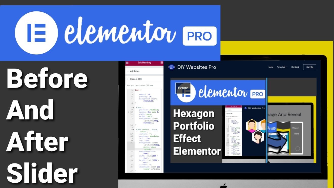 Before And After Slider In Elementor No Plugin HTML CSS