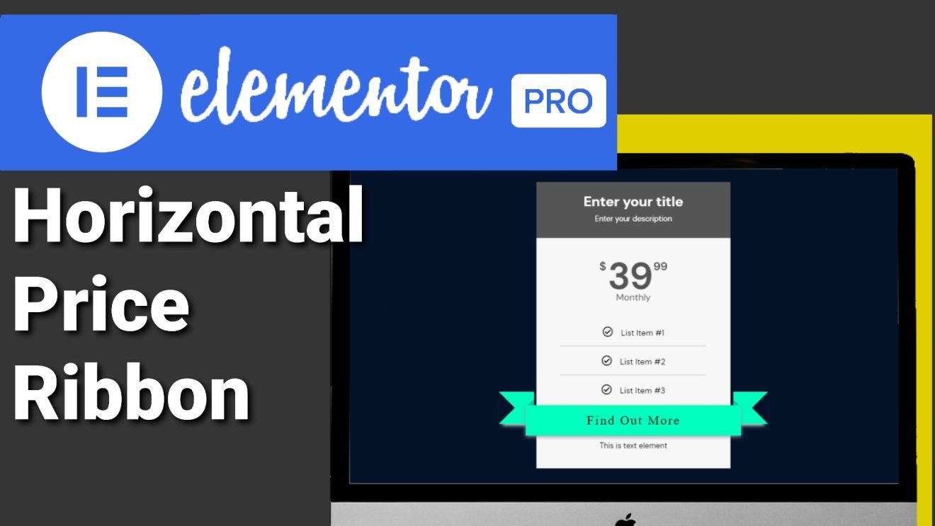 How To Add A Horizontal Pricing Ribbon In Elementor - DIY Websites Pro 2025
